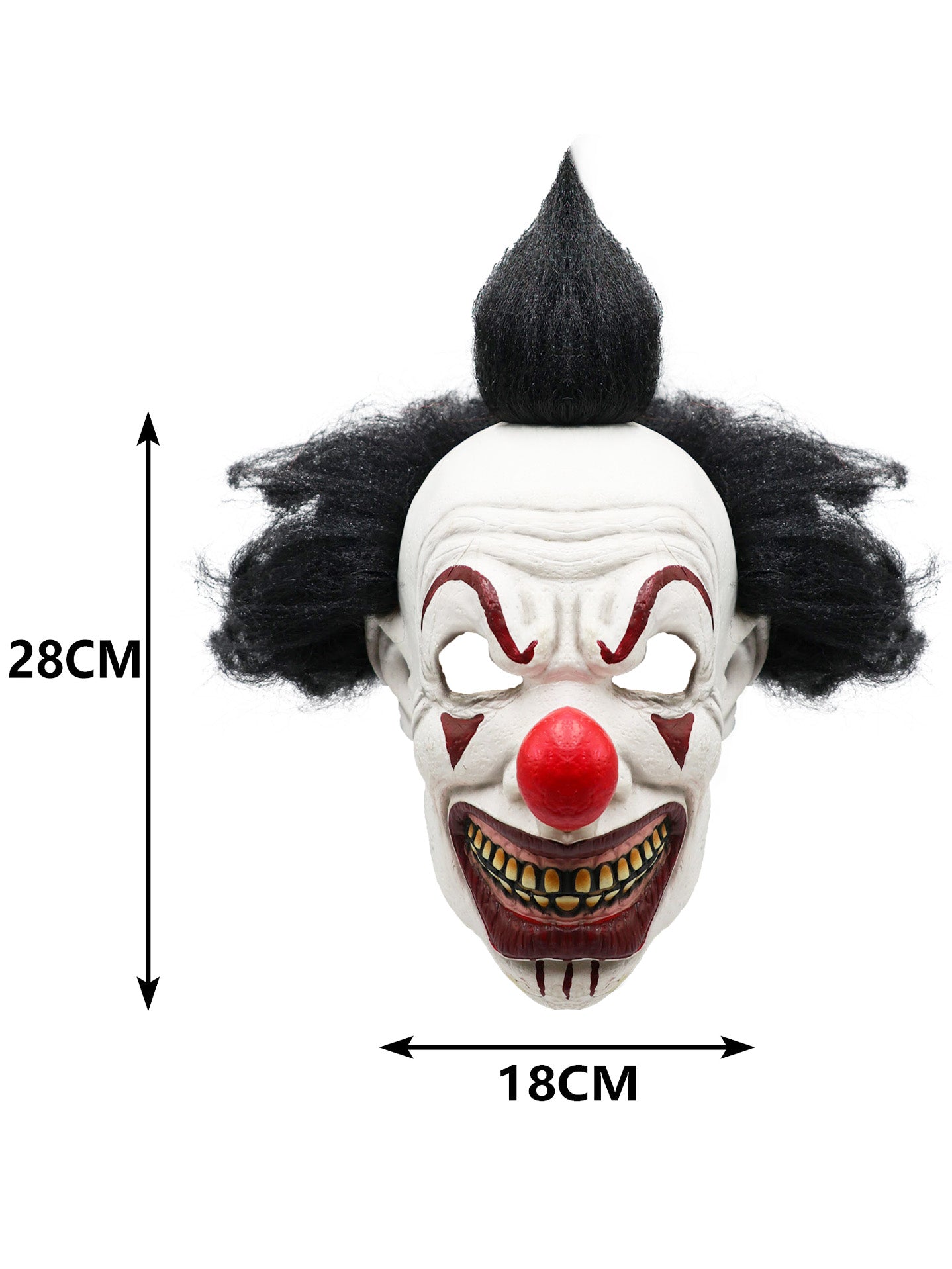 Máscara de Payaso Macabro con Nariz Grande y Cabello Salvaje – EraSpooky